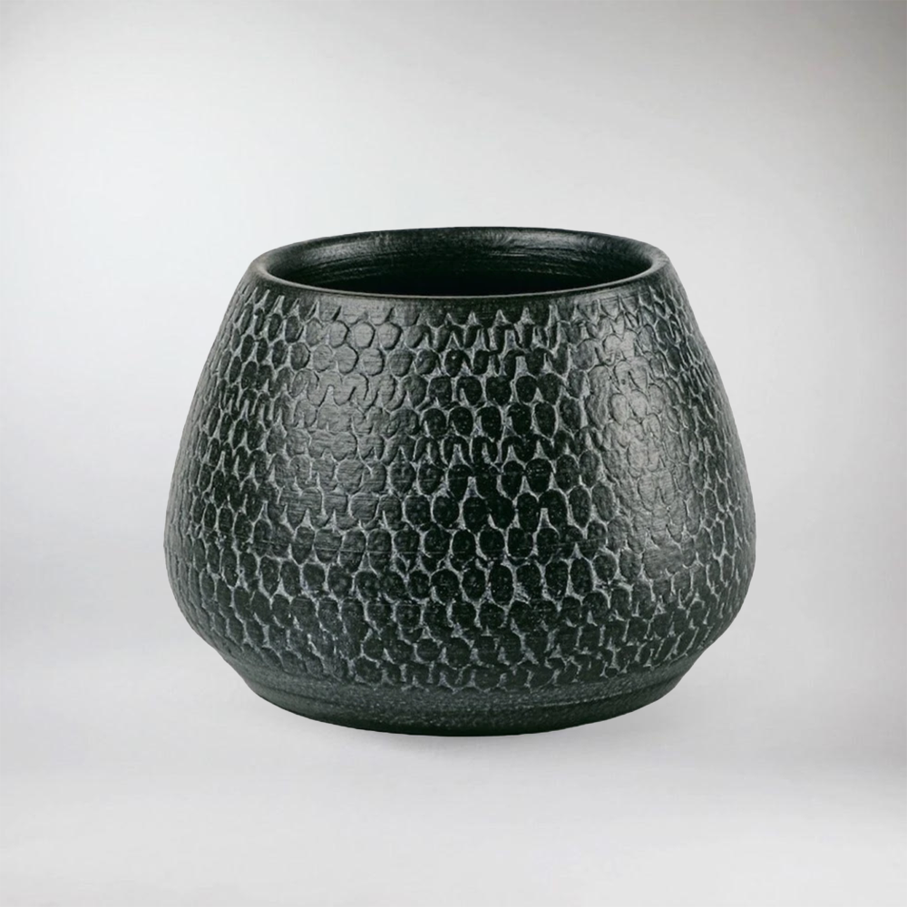 Buy Black Textured Ceramic Pot – Stylish Planter – Bloombox Club